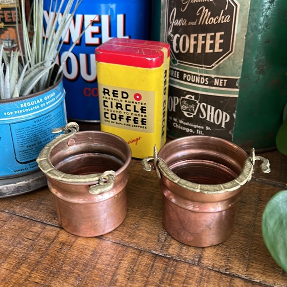 Accents | Vintage Copper And Brass Mini Buckets | Poshmark